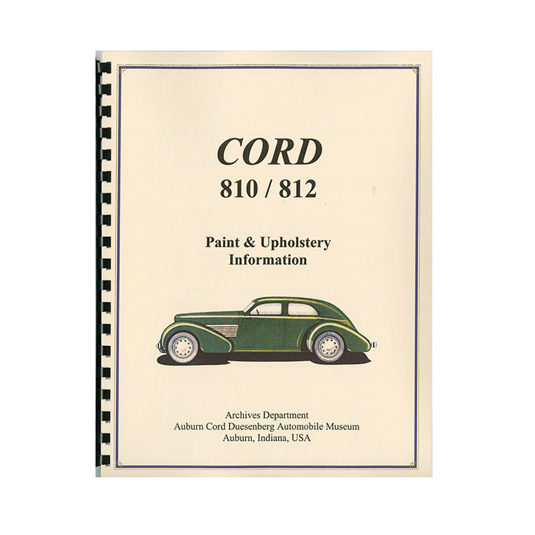 1936-1937 Cord 810/812 Paint Upholstery – Auburn Cord Duesenberg ...